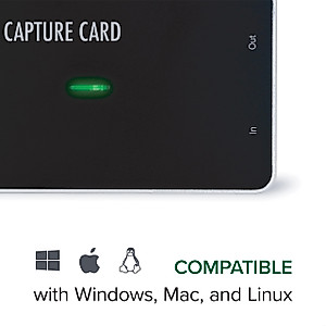 Plugable HDMI Video Capture Card, USB 3.0 or USB C, Record, Stream and Go Live with DSLR, 1080P 60FPS with HDMI Pass Through - Compatible with Windows, Mac OS, Linux, OBS Streaming