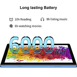 Tablets 10 Inch Android Tablet, 5G WiFi Tablet Octa-Core Processor, 4GB RAM 64GB ROM, Expandable to 128GB Storage, 13.0 MP Rear Camera, IPS HD Touchscreen Display, 6000mAh Battery, Bluetooth (Blue)