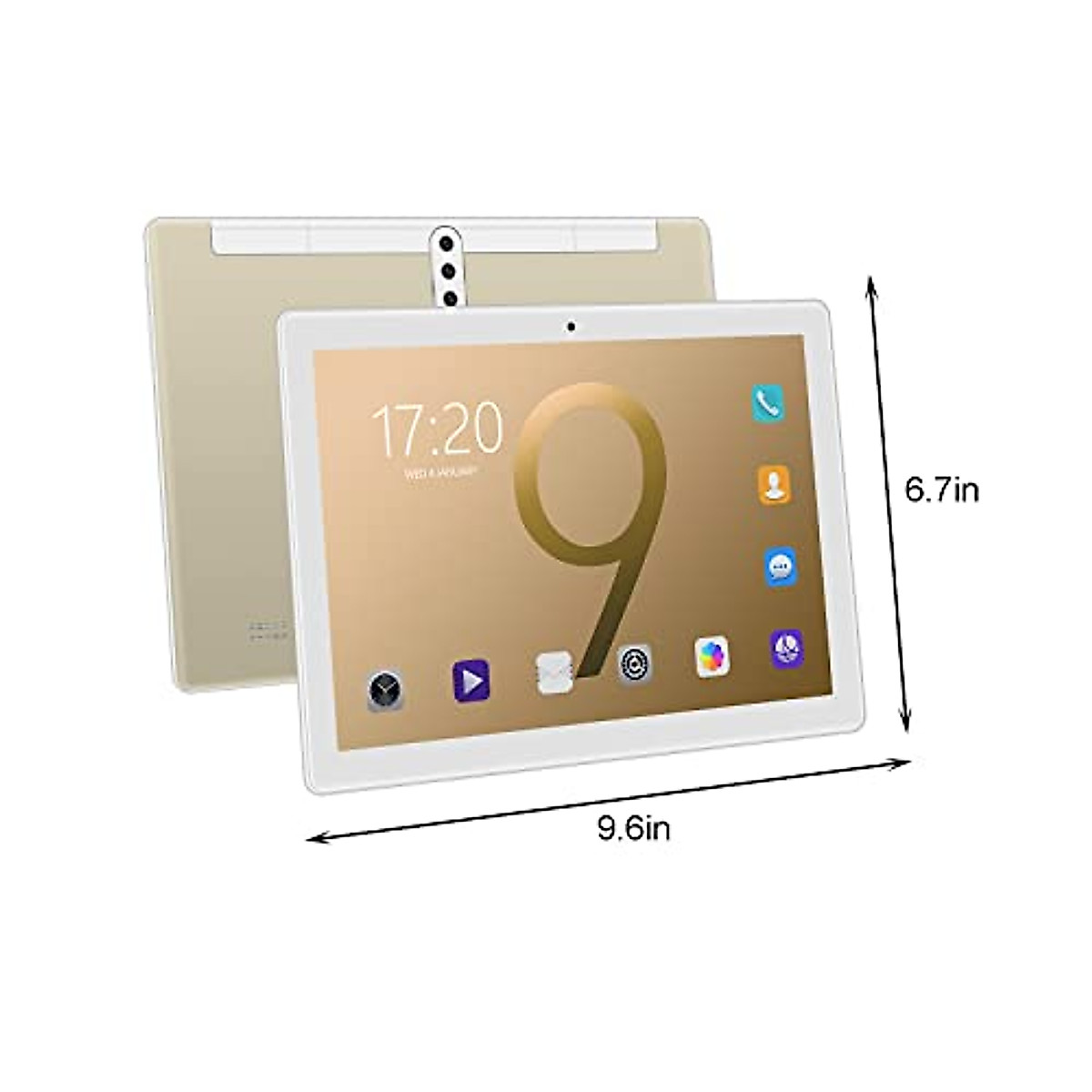 10.1-Inch Tablet Computer Upgraded 2+16g 10-Core Android Ultra-Thin HD Screen Learning Game Video Office Tablet Supports Sim Communication Function 3800mah Batter (Gold)