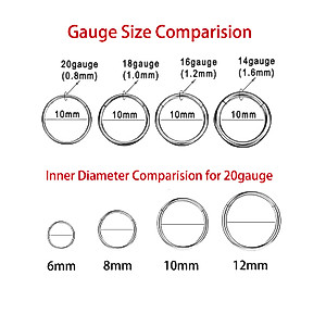 YSWUJIN 1pc Grade 23 Titanium Nose Rings 20G 18G 16G 14G Septum Jewelry Hinged Segment Ring Body Piercing Hypoallergenic Nose Hoop Lip Rings Nose Helix Cartilage Rook Earrings (16 Gauge, 6mm)