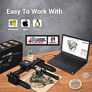 20W Portable Laser Cutter Engraver Machine, Mini Laser Engraving Cutting Machine IKLESTAR T2, 5W Optical Power DIY Laser Engraver for Wood Metal, 0.01mm Accuracy, 7.9'' x 7.9'' Woring Area