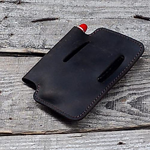 COLEAT Genuine Leather Multitool Belt Sheath Organizer, EDC Belt Pouch for Men, Belt Holder Mini Leather Pocket Organizer Slip, Flashlight Holder, Pen Holder, Knives Sheath Holster Dark Brown