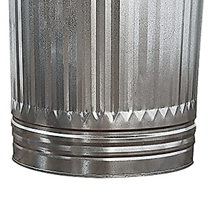 UTY 20 Gallon Galvanized Steel Trash Can with Lid, Silver, 17.5 inch*17.5 inch*23.5 inch