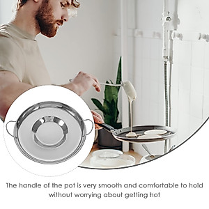 UPKOCH Mexican Style Wok Stainless Steel Comal Para Tacos Concave Frying Pan Nonstick Cooking Pan for Tortillas, Silver