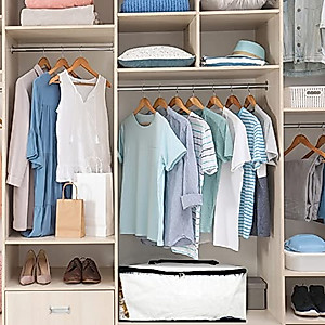 BOMOOMOO 3 Pcs Soft Folding Space Saving Storage Organization Bags for Garment, Bedding, Good Store Container for College Dorm, Bedroom, Apartment, Travelling, RV travel etc..