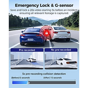 AZDOME M550 Pro 5G WiFi 3 Channel Dash Cam Built-in GPS, 4K+1080P Dual Dash Camera for Cars with 64GB Card, 1440P+1080P+1080P Front and Rear Inside, 3.19" IPS Screen, IR Night Vision, 24H Parking Mode