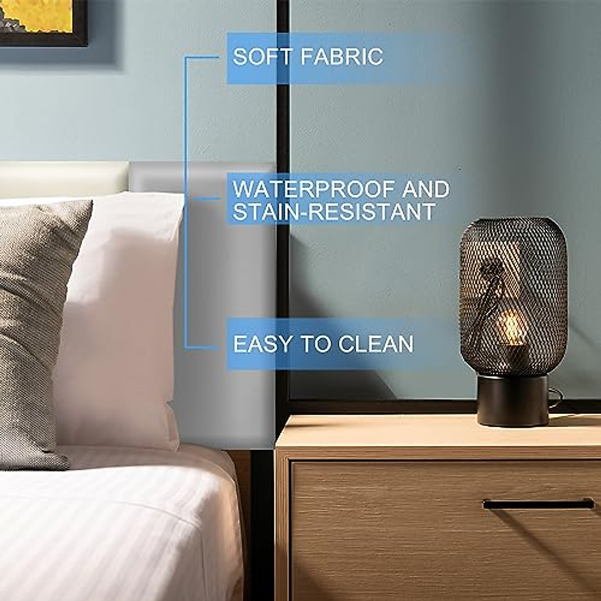 Hanaive Peel and Stick Headboard 23.6'' x 11.8'' Upholstered Wall Panels for Twin, Queen and King 3D Anti Collision Wall Panel Reusable and Removable Padded Wall Panel for Bedroom (Gray, White,6 Pcs)