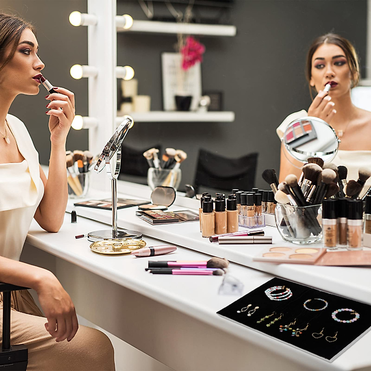 PH PandaHall 3pcs 13x9 Black Jewelry Foam Insert Ring Earring Display Pad Tray Sponge Pad for Jewelry Boxes Trays Display Showcase Storage