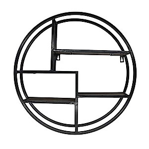 6 tier Black Round Floating Shelves, ABN5E094S-BLK