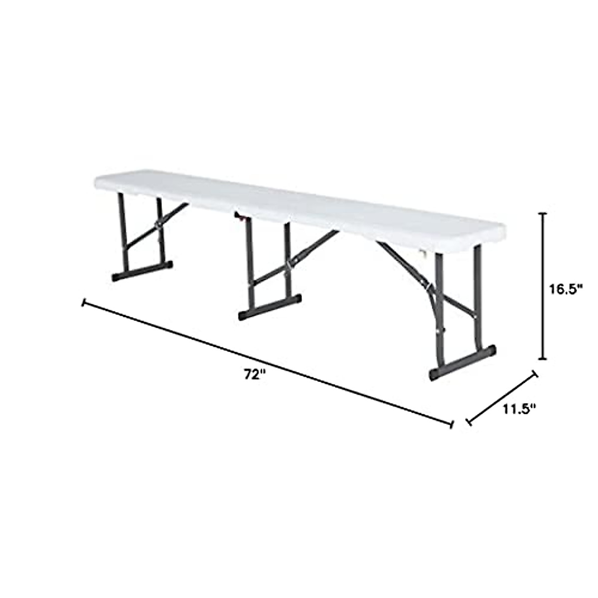LIFETIME 80309 Portable Folding Bench, 6-Foot, White Granite