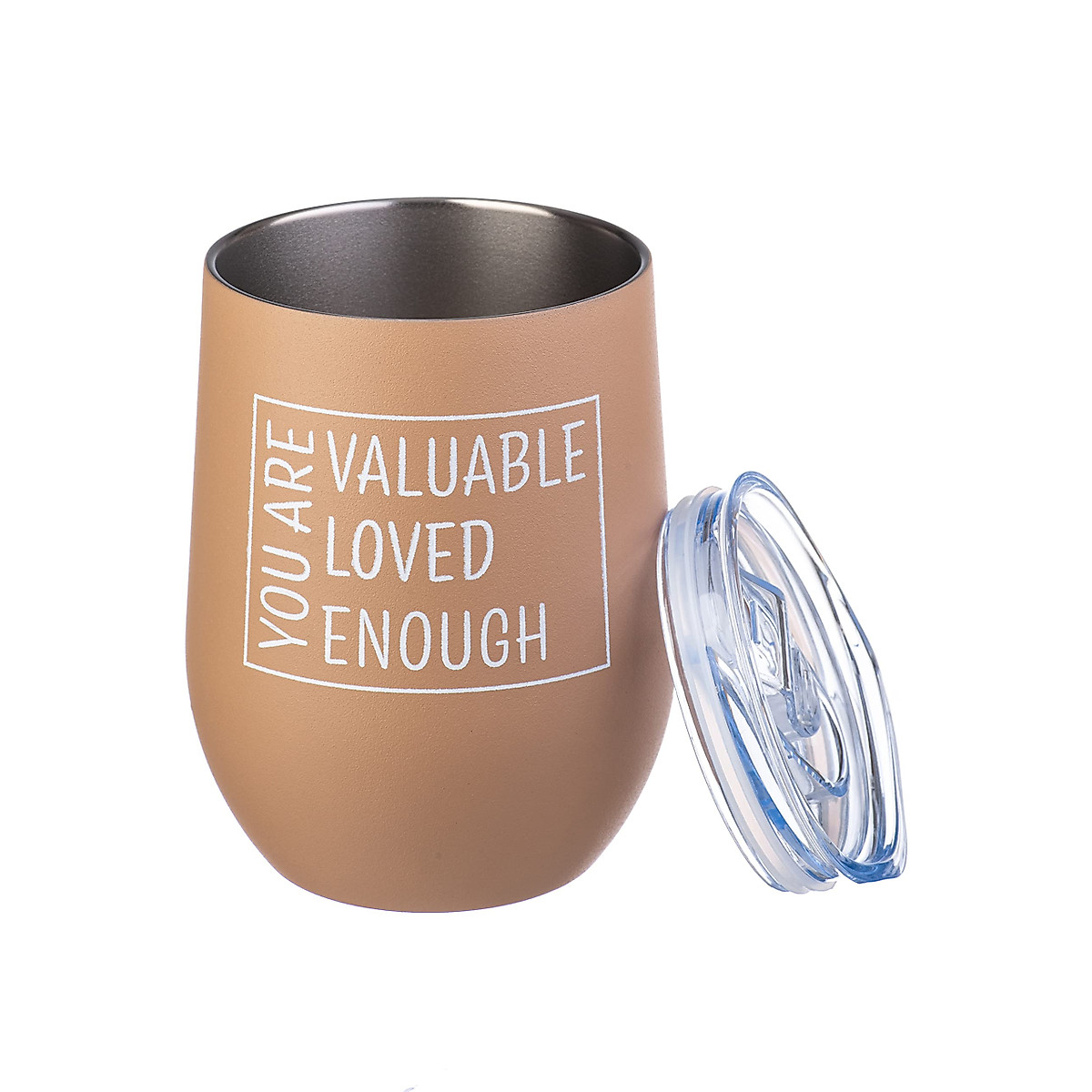 DIVERSEBEE Inspirational Gifts for Women, Men, Best Friend, Mom, Sister, Wife, Girlfriend, Boss, Coworker, Nurses, Thank You Encouragement Birthday Wine Gifts,Insulated Wine Tumbler with Lid (Latte)