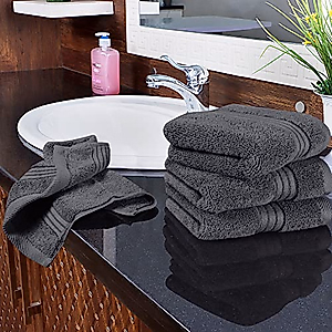Utopia Towels (12 Pack) Luxury Wash Cloths Set (12 x 12 Inches) 600 GSM 100% Cotton Ring Spun, Highly Absorbent and Soft Feel Washcloths for Bathroom, Spa, Gym, and Face Towel (Grey)