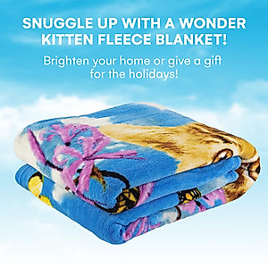 Dawhud Direct Garden Wonder Kittens Fleece Blanket - 50 x 60 Inches Cat Blanket for Bed or Couch - Soft Plush Kitten Blanket for Women, Men, and Kids - Cozy Cat Throw Blanket Ideal Gift for Cat Lovers