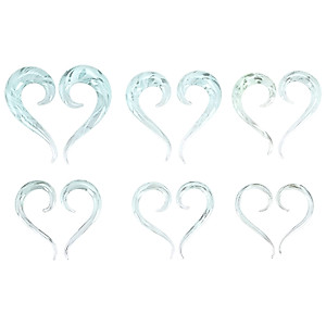 Longbeauty 2pcs Glass Ear Tapers Plugs Handmade Hanger Ear Gauges Spiral Snail Ear Stretchers Piercing Jewelry 8g