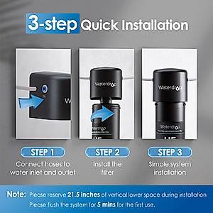 Waterdrop 17UB-UF Under Sink Water Filter System, 0.01 Micron Filtration, Reduces Chlorine, Lead, Bad Taste & Odor, 24K Gallons, with Dedicated Brushed Nickel Faucet, USA Tech