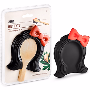 Betty's Fun Wig-Shaped Silicone Spoon Rest/Utensil Rest from a Series of Cool Kitchen Gadgets | 50s-Style Spoon Rest for Kitchen Counter | Original Kitchen Accessories by Monkey Business