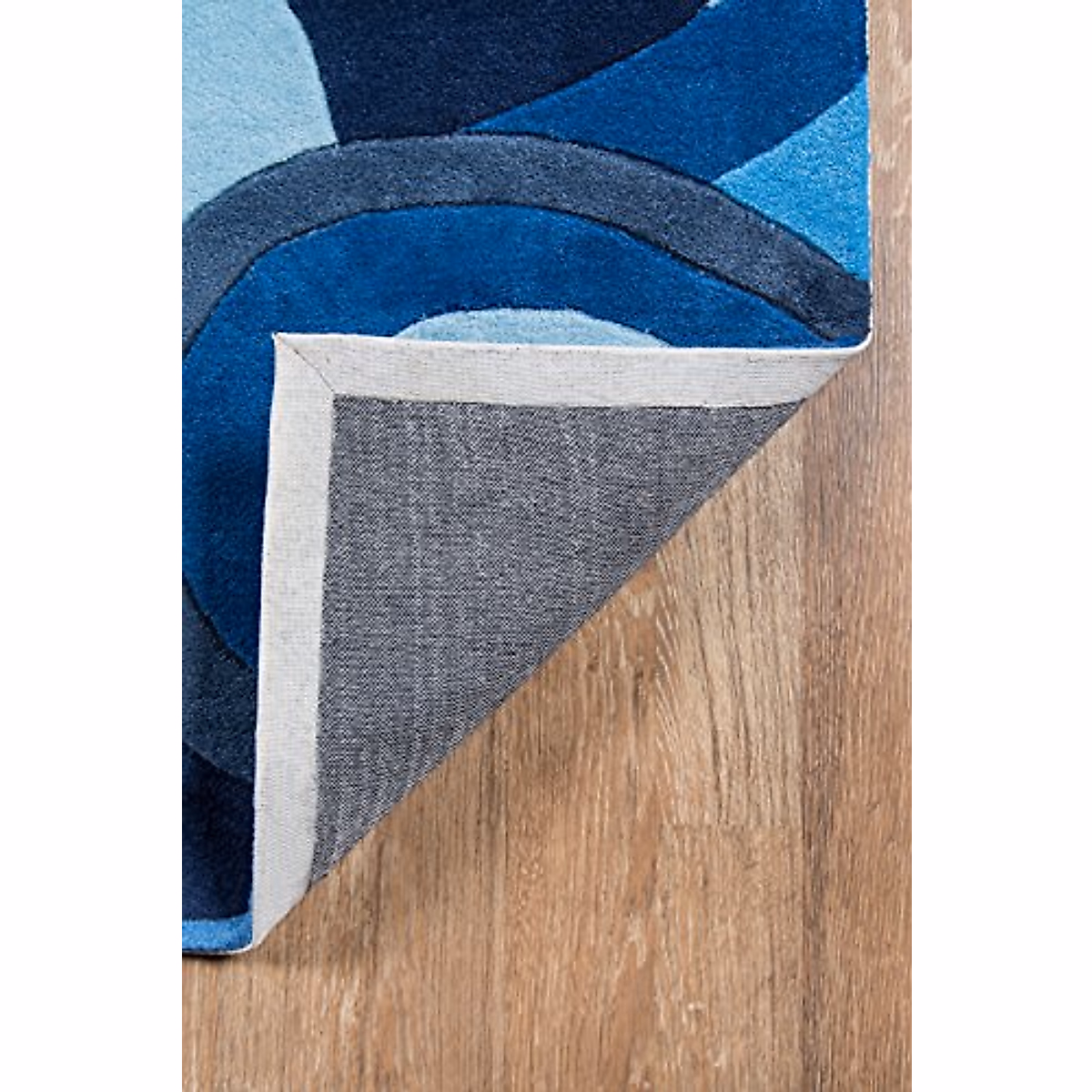 Momeni Rugs Lil' Mo Hipster Collection, Kids Themed Hand Carved & Tufted Area Rug, 8' x 10', Surf Blue