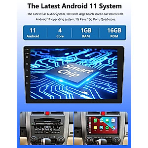 10 Inch Android Car Stereo Double Din with Wireless Carplay Android Auto, Touch Screen Car Radio Supports GPS Navigation, WiFi, Hi-Fi Sound, FM/RDS Radio, Split Screen+ Backup Camera
