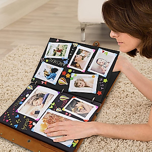 ZEEYUAN Leather Scrapbook Album 60 Pages Love Memory Photo Album 8.5x11 inch, Travelling Journal Scrap Book Family Scrapbook Scrapbooking Supplies Kits Gift for Couples Anniversary Wedding