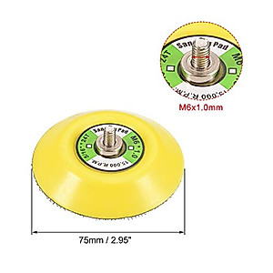 uxcell 3" Hook and Loop Backing Pad Sanding Polishing Backer Plate with M6 x 1.0 Thread for Random Orbit Sander Polisher Buffer