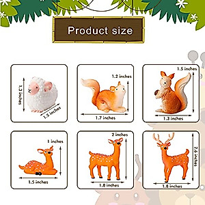 12 Pieces Mini Animal Miniatures Ornaments Woodland Animal Miniatures Micro Landscape Figurines Resin Mini Fairy Garden Accessories for Christmas Indoor Outdoor Garden Yard Landscape Decorations