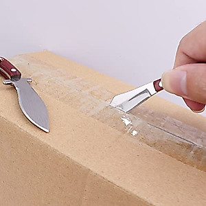 Ruksifg Mini Knives Set 2Pcs Damascus Pocket Knife Set with Sheath for Box Cutter Keychain Pendant Decoration