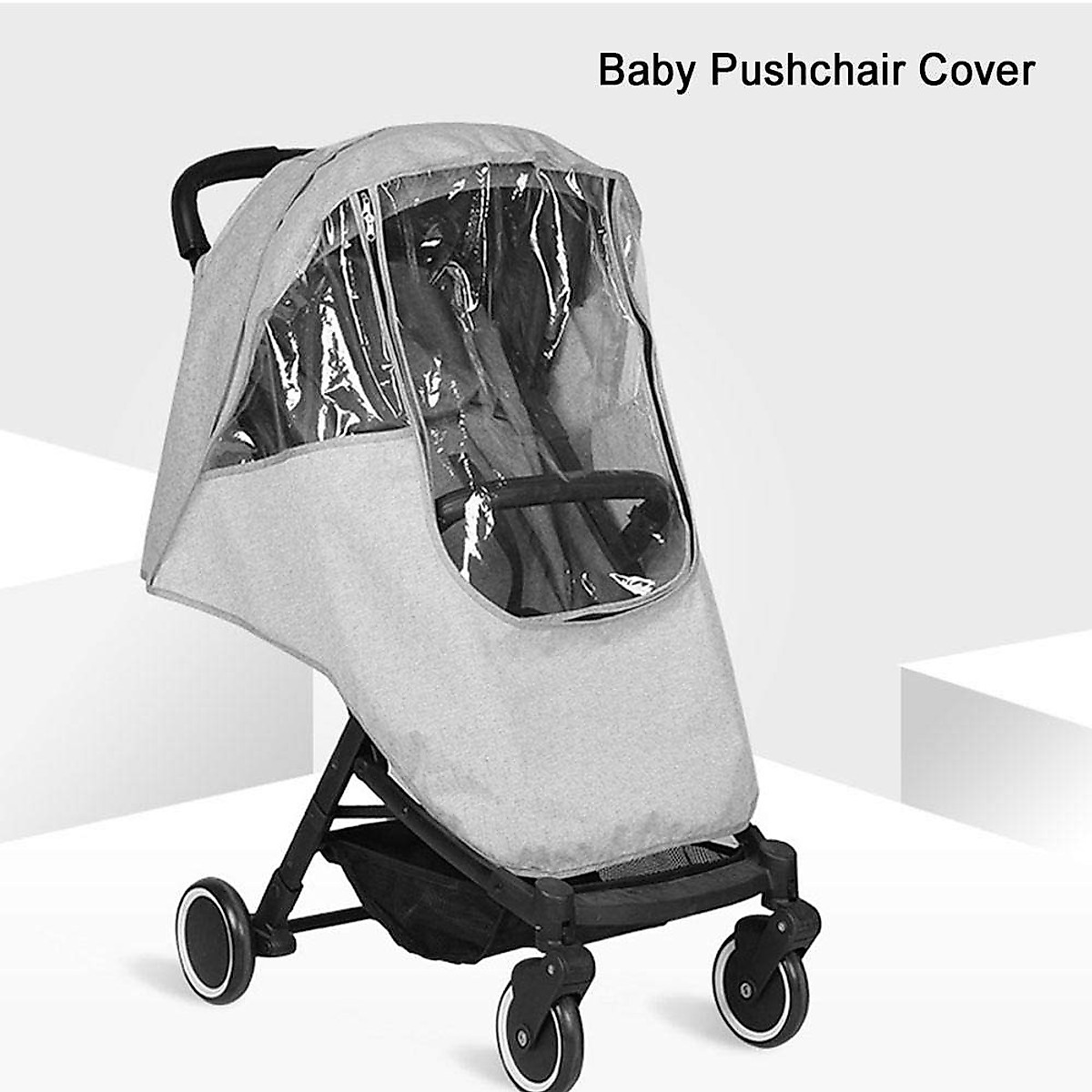 Universal Stroller Rain Cover Stroller Weather , Clear Stroller Weather Waterproof Windproof Baby Pram Pushchair Accessories(Universal-Light Grey)