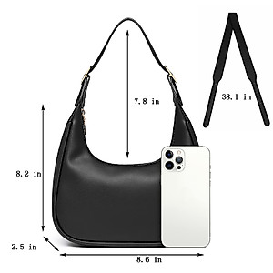 Barabum Retro Classic Clutch Shoulder Tote HandBag with Zipper Closure for Women (7-Black)