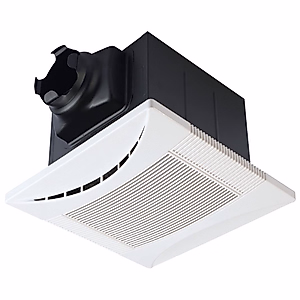 Lift Bridge Kitchen & Bath Square White 110 CFM Bathroom or Attic Ceiling Ventilation & Exhaust Fan, Quiet 1.5 Sones Bath Fan