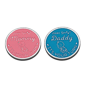 First Time Mothers Fathers Day Gifts for New Mom Dad Mommy Daddy New Parent Decision Coin for New Mom Dad New Baby Gifts for Friend Boss Coworker Birthday Gifts for Husband Wife One-Piece Double-sided