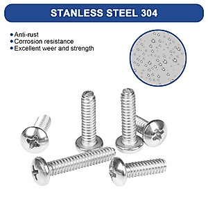 1200PCS Machine Screw Assortment Kit, JROUTH Phillips Pan Head #4-40#6-32#8-32#10-24 Assorted Nuts Bolts and Flat Washers Set, 304 Stainless Steel Hardware Assortment with Storage Case