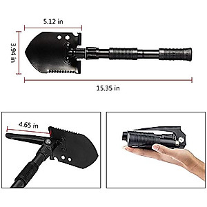 HeyUK Premium Ice Scraper Folding Mini Multi-Functional Snow Shovel for Car Ice Scraper Car Tires Frost and Snow Removal Survival Spade Emergency Garden Camping Tool