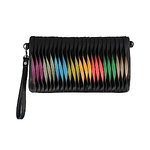 Mellow World Women's Handbags, Rainbow Wristlet BLACK MULTI NS