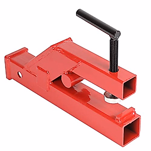 Clamp On Trailer Hitch 2" Receiver Ball Mount Bobcat Deere Tractor Bucket Red