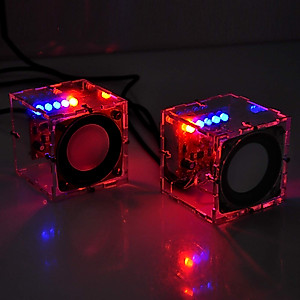 Gikfun Upgraded USB Mini Amplifier Electronic Transparent Stereo Speaker Box Sound Amplifier DIY Kit for Arduino EK1918