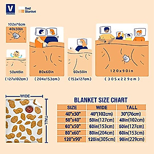 Blanket Chicken Nuggets Fried Throws Gift for Kids Boys Girls Plush Lightweight Sheet Funny Food Stuffed Super Soft Flannel Blankets Men Women Bedding for Party Couch Bed-50"x40" Poster for Toddler