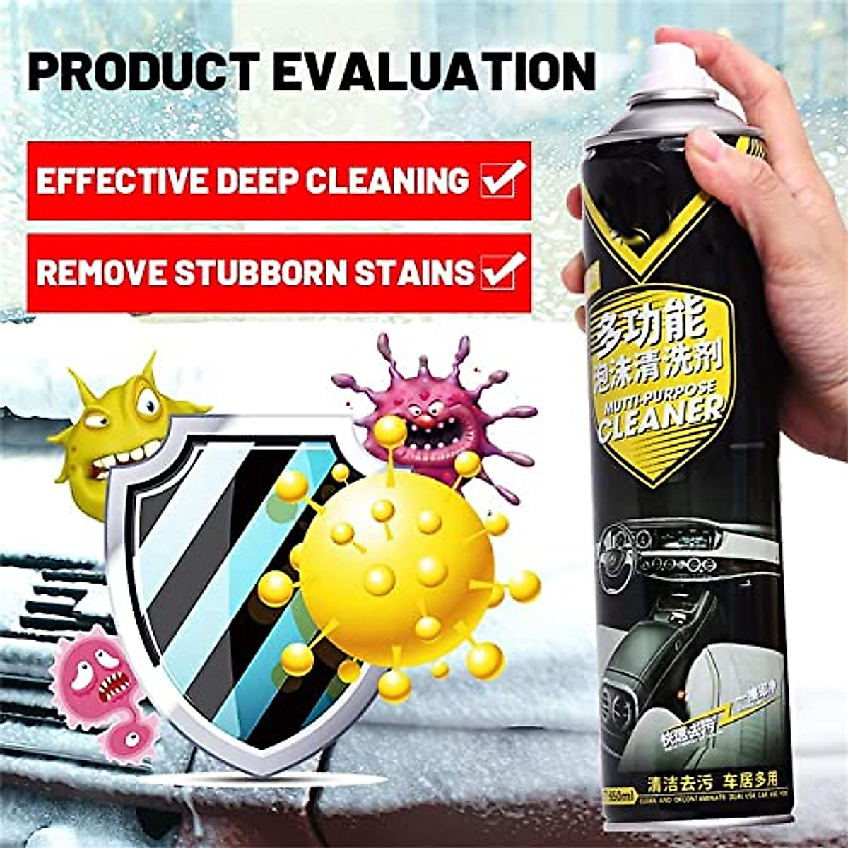 Wxgreats Shima Foam Cleaner - 650ml Shima Multifunctional Foam Cleaner, All Purpose Bubble Cleaner, the Best Powerful Stain Removal Kit for Car and House Cleaning
