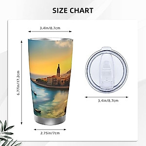 WXZYFP Car cup (single silver rim), can use a straw or drink directly, easy to use.Sunset in Barcelona