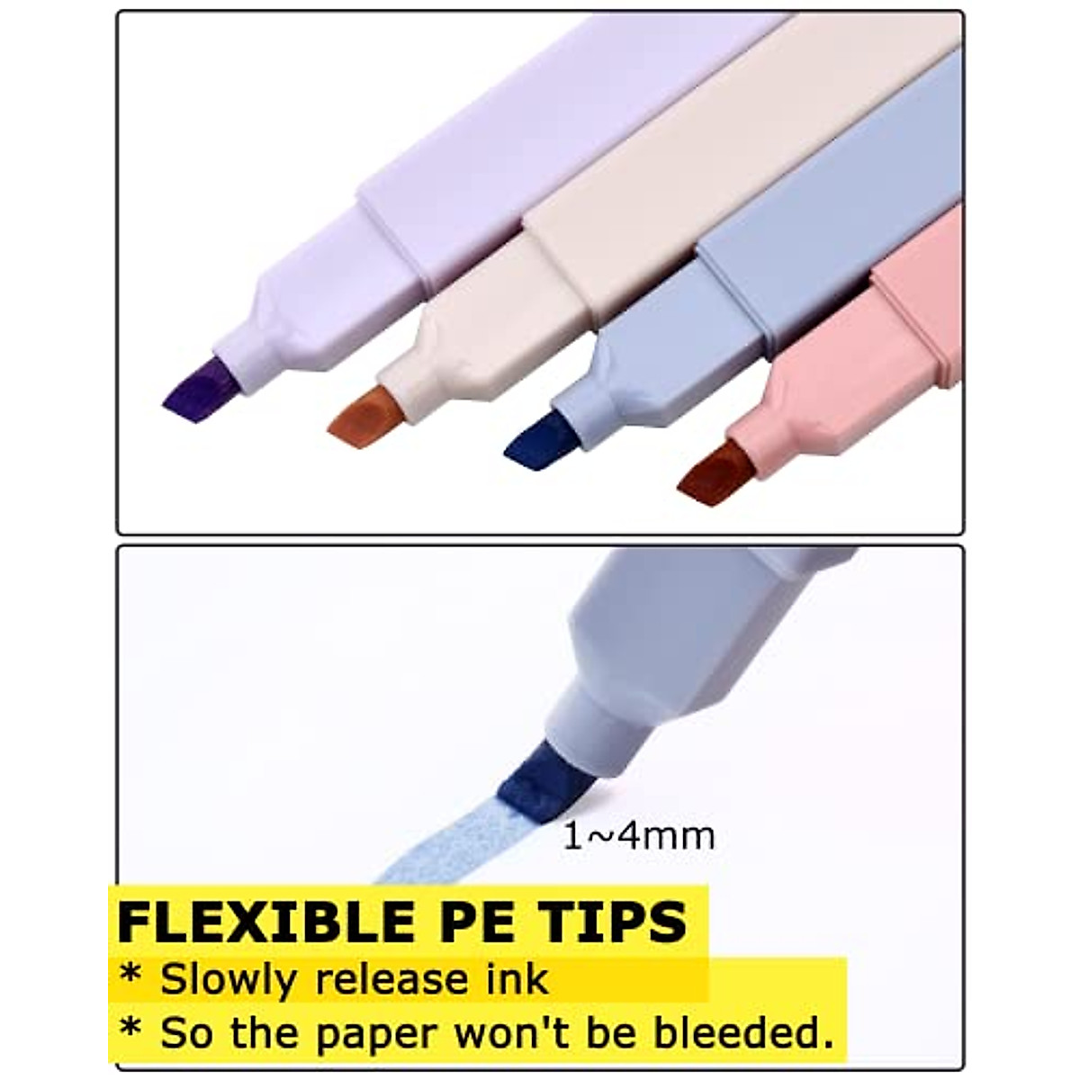 Browill [8 Colors] Vibrant Highlighters Set No Bleed Quick Dry Aesthetic Highlighters with Soft Chisel Tip for Bible Study Journaling Planner Notes School Office Supplies