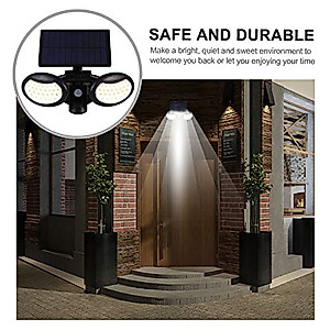 BESPORTBLE LED Solar Powered Light Human Body Induction Wall Street Lamp Outdoor Security Landscape Lantern for Patio Stairs Garden Pathway Home Light with 56 LED Bulb