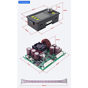 RD DPS5020 50V 20A Constant Voltage Current DC DC Step-Down Power Supply Module Buck Voltage Converter Voltmeter (DPS5020)