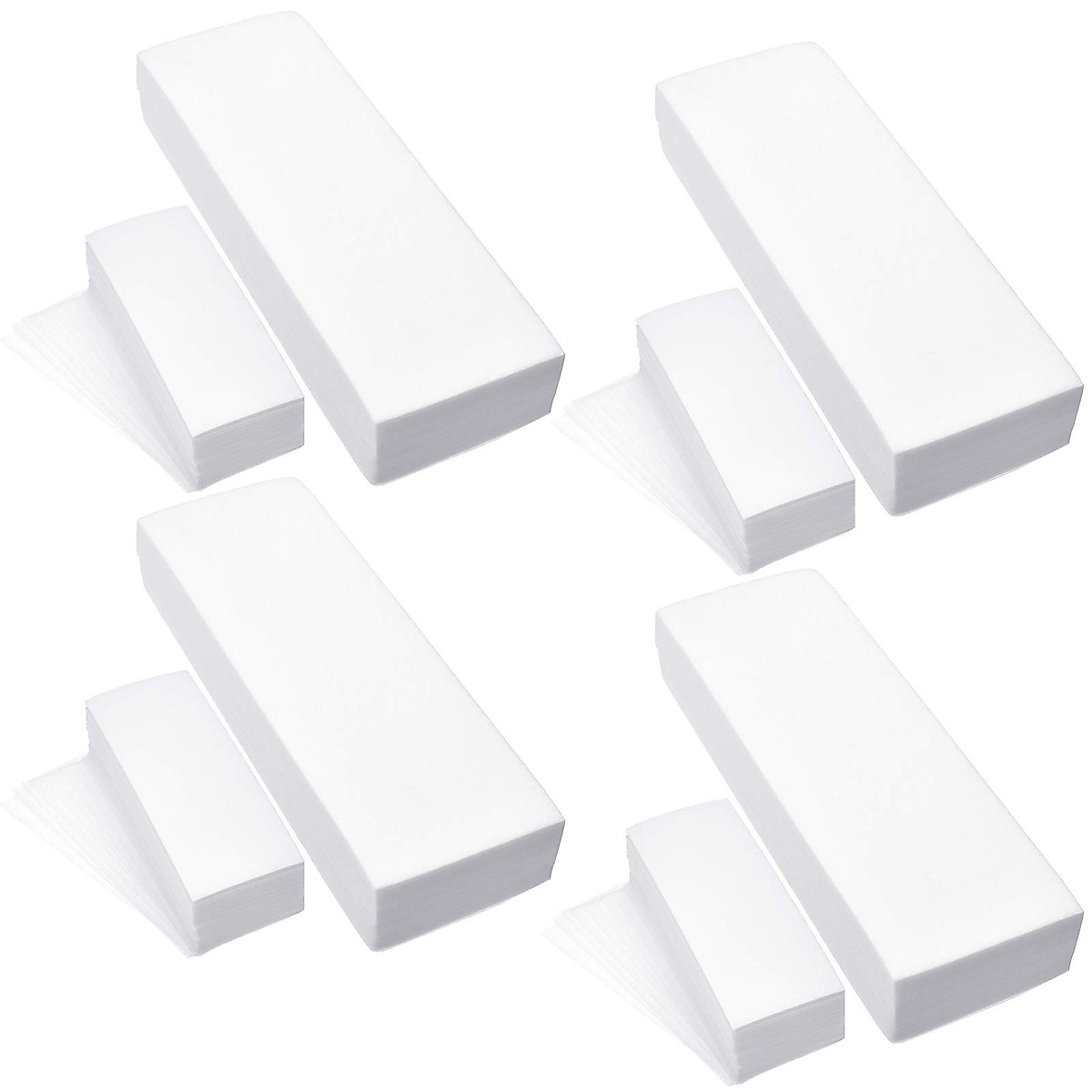 800 Pieces Wax Strips Non-woven Waxing Strips Hair Removal Waxing Strips Body and Facial Wax Strips Cold Wax Strips Wax Ready-Strips for Facial Arms Legs Armpit Hair Eyebrow and Bikini, 2 Sizes