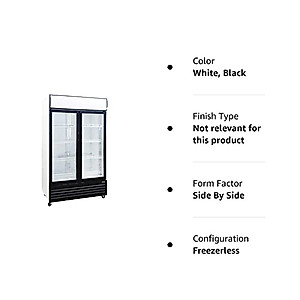 Procool Refrigeration Glass 2 Door Upright Display Beverage Cooler Merchandiser; 35 Cubic Ft., 45" Wide