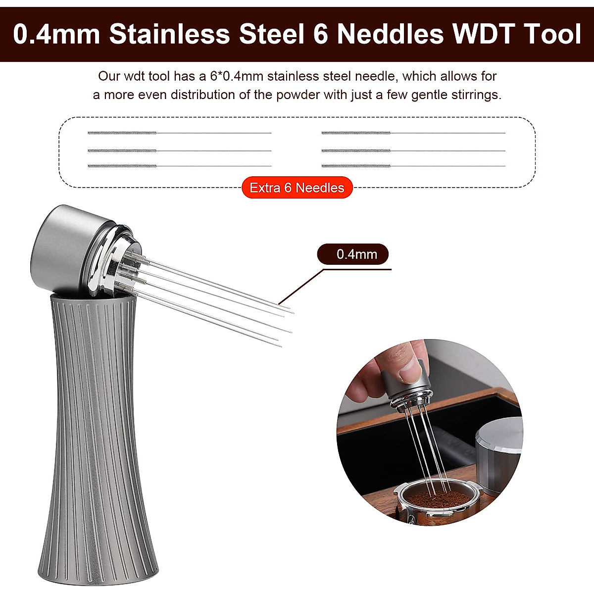 YMWVH Espresso Tamper 51mm,30lb Spring Loaded Tamper, Premium Barista Coffee Tamper with Calibrated Spring Loaded Flat Stainless Steel Base