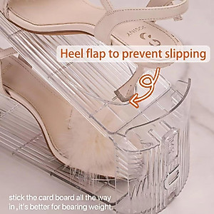 Uni HIMO 6 Pack Shoe Slots Organizer Adjustable Level Shoe Stacker Holder Storage Space Saving Sneakers Display Tray Rack for Closet (Transparent, 6Pack)