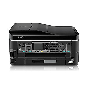 Epson WorkForce 545 Wireless All-in-One Color Inkjet Printer, Copier, Scanner, Fax, iOS/Tablet/Smartphone/AirPrint Compatible (C11CB88201)