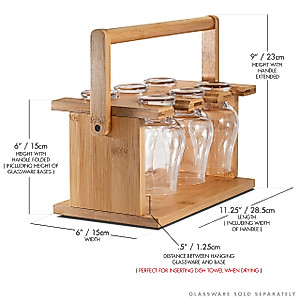CairnCaddy Bamboo Whiskey Glass Holder - Carrier and Drying Rack for Whisky Tasting Glassware