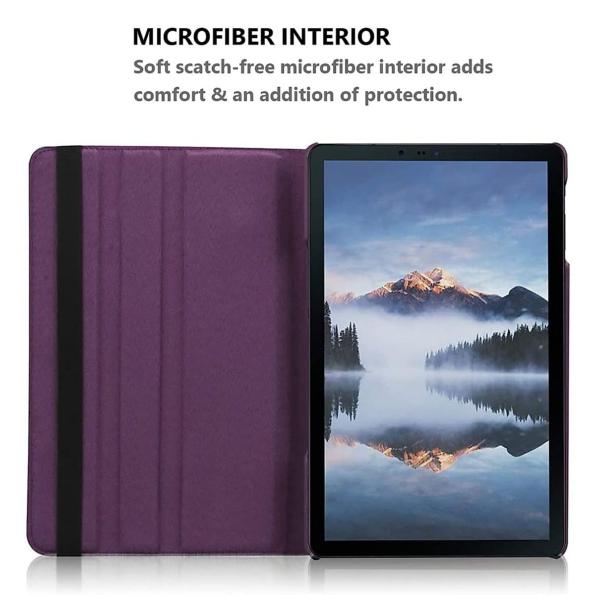 Case for Samsung Galaxy Tab S4 10.5 inch 2018 (SM-T830 SM-T835 SM-T837), 360 Degree Rotating Stand Case Smart Protective Cover with Stylus Pen,Screen Film (Purple)