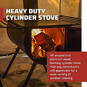 Camp Chef Alpine Heavy Duty Cylinder System - Wood-Burning Stove System for Wall Tent Camping - Camping Gear