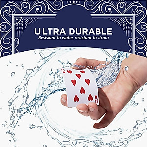 Weighted Heavy Deck of Cards Ideal for Outdoors | Wind-Resistant Waterproof Playing Cards | Thick Plastic Protected Poker Cards (Midnight Blue)